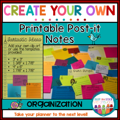 Printable Post-It Notes are my Jam - Stop and Smell the Crayons