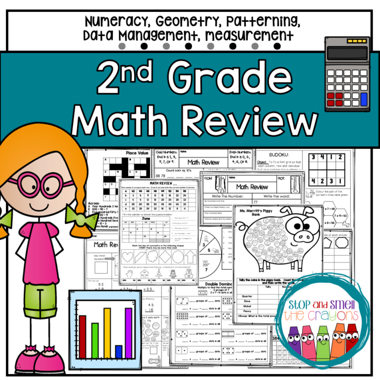 Second Grade Math Review - Stop and Smell the Crayons