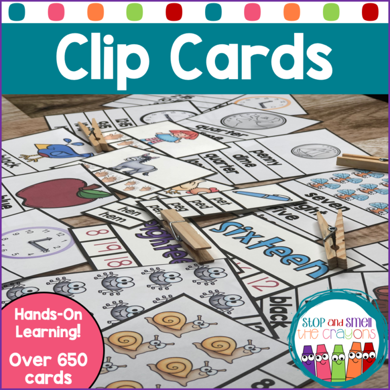 Clip Cards - Stop and Smell the Crayons