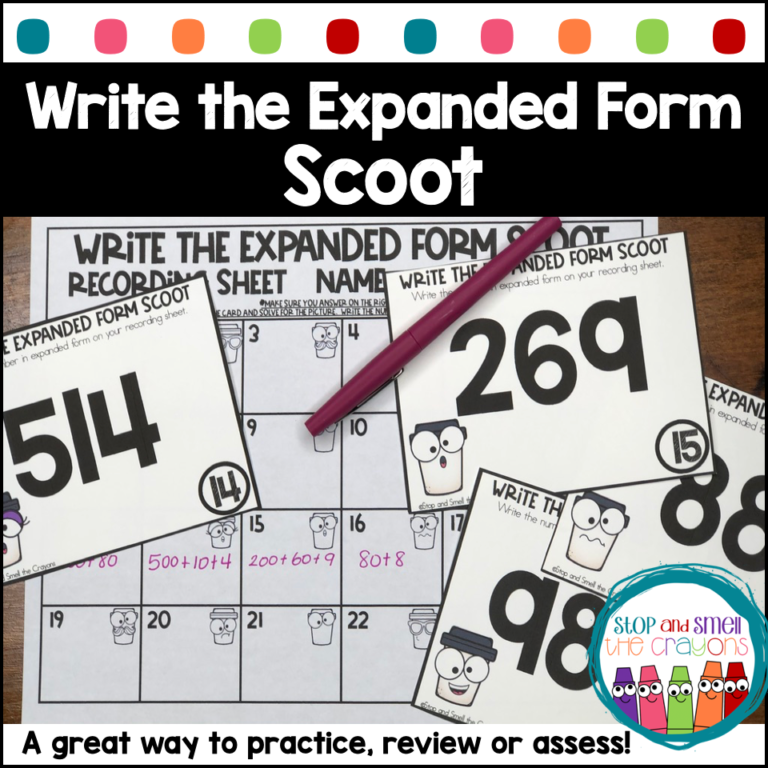 Expanded Form Scoot - Stop and Smell the Crayons