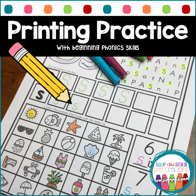 Printing Practice Alphabet Letters and Phonics Sheets - Stop and Smell ...