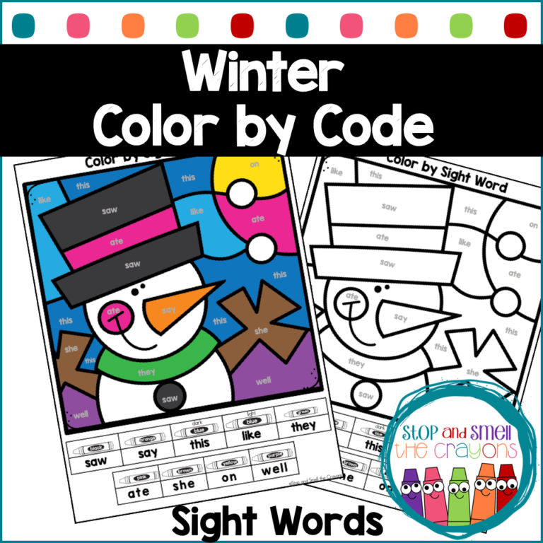 Winter Color by Code - Stop and Smell the Crayons