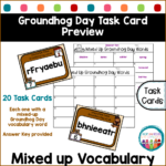 Groundhog Day Mixed up Vocabulary Task Cards - Stop and Smell the Crayons