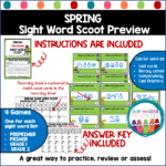 Spring Sight Word Game "Scoot" - Stop and Smell the Crayons