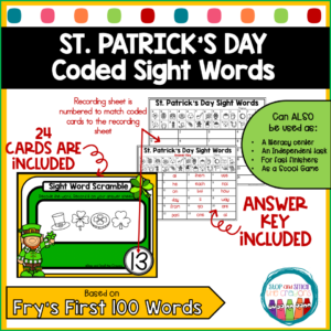St. Patrick's Day Secret Code Sight Word Task Cards - Stop and Smell ...