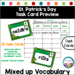 St. Patricks Day Mixed up Vocabulary Task Cards - Stop and Smell the ...
