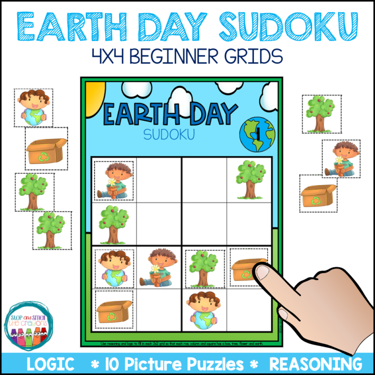 Earth Day Sudoku Puzzles - Stop and Smell the Crayons