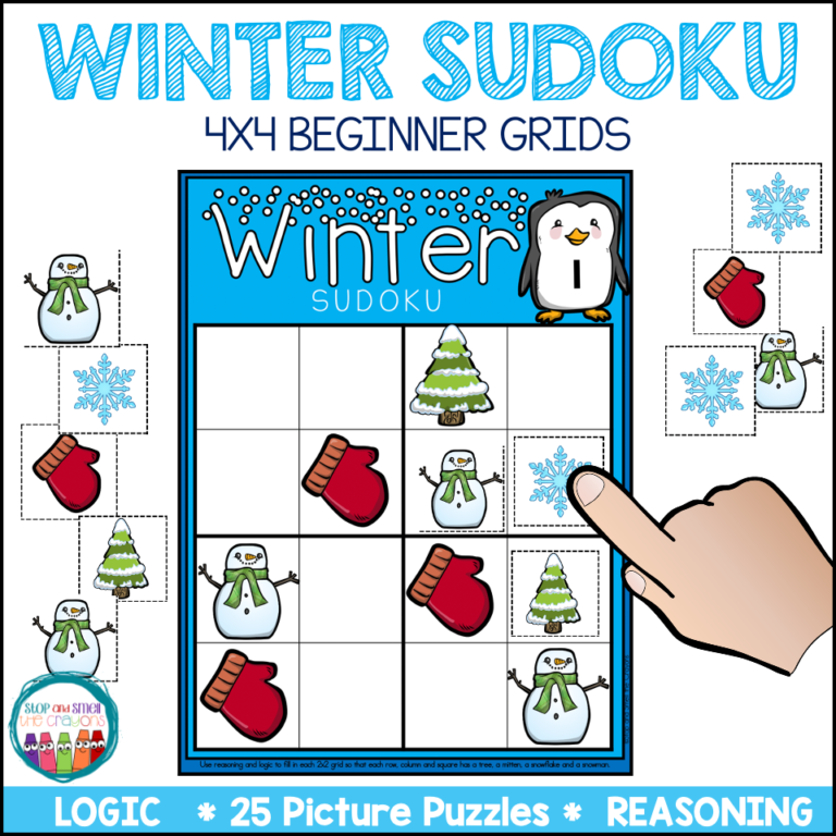 Sudoku Winter Puzzles - Stop and Smell the Crayons