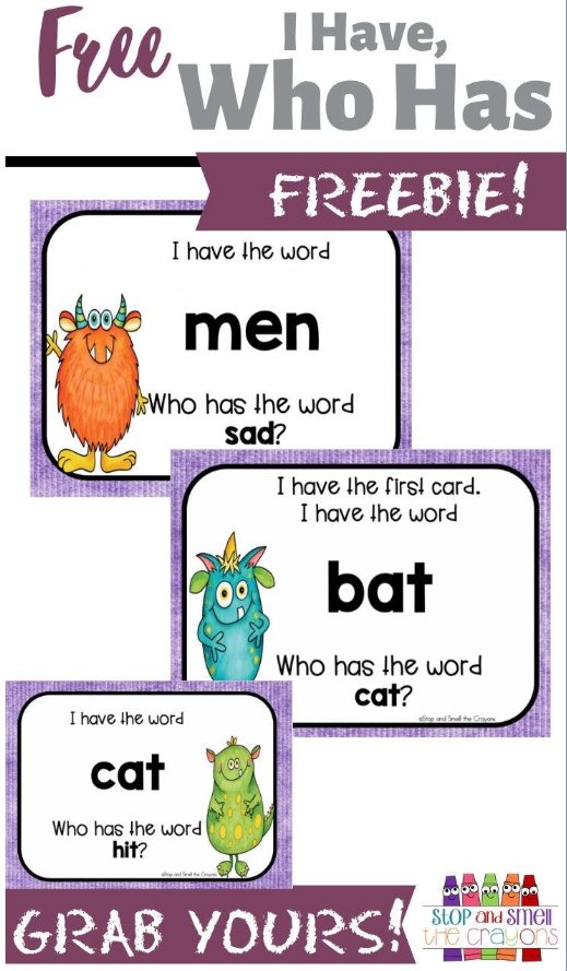 I Have, Who Has FREEBIE - Stop and Smell the Crayons
