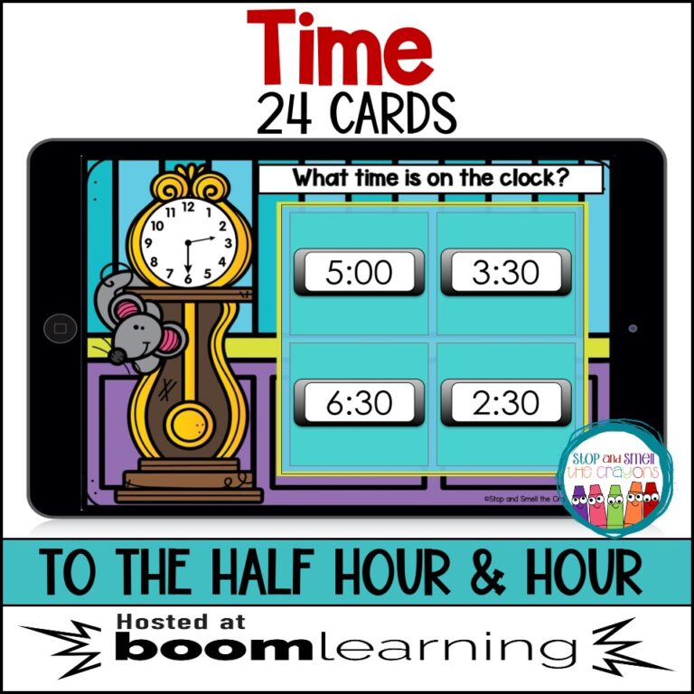 Time to the Half Hour and Hour BOOM Cards - Stop and Smell the Crayons