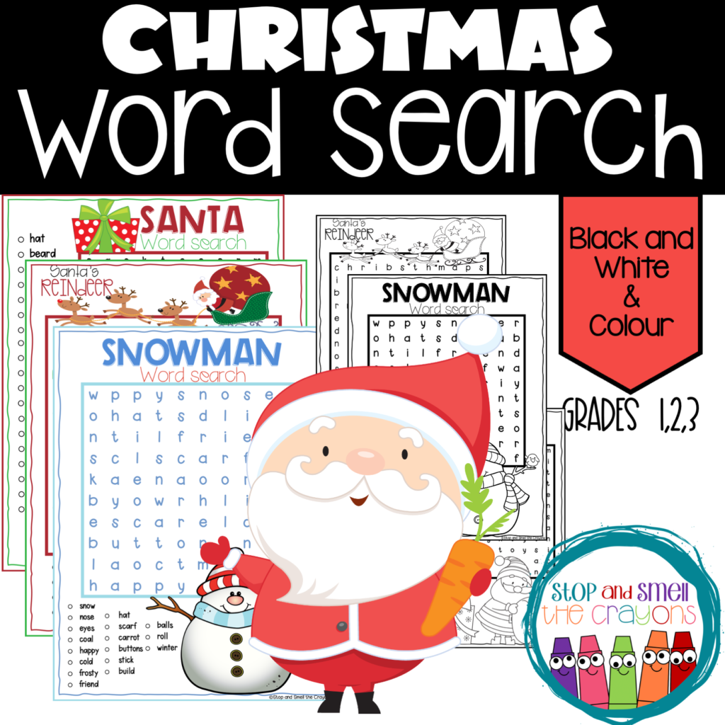 Christmas Word Searches - Stop and Smell the Crayons