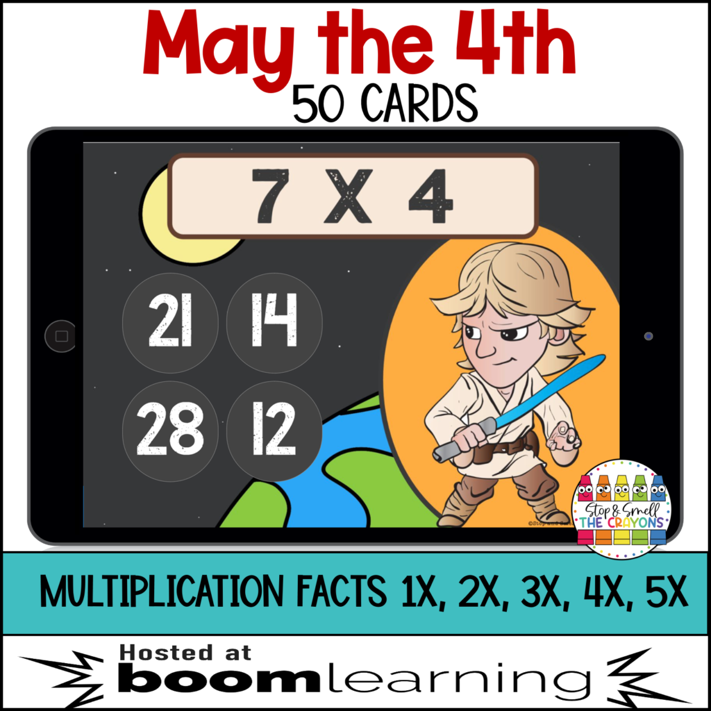 May the 4th Multiplication Boom Cards - Stop and Smell the Crayons