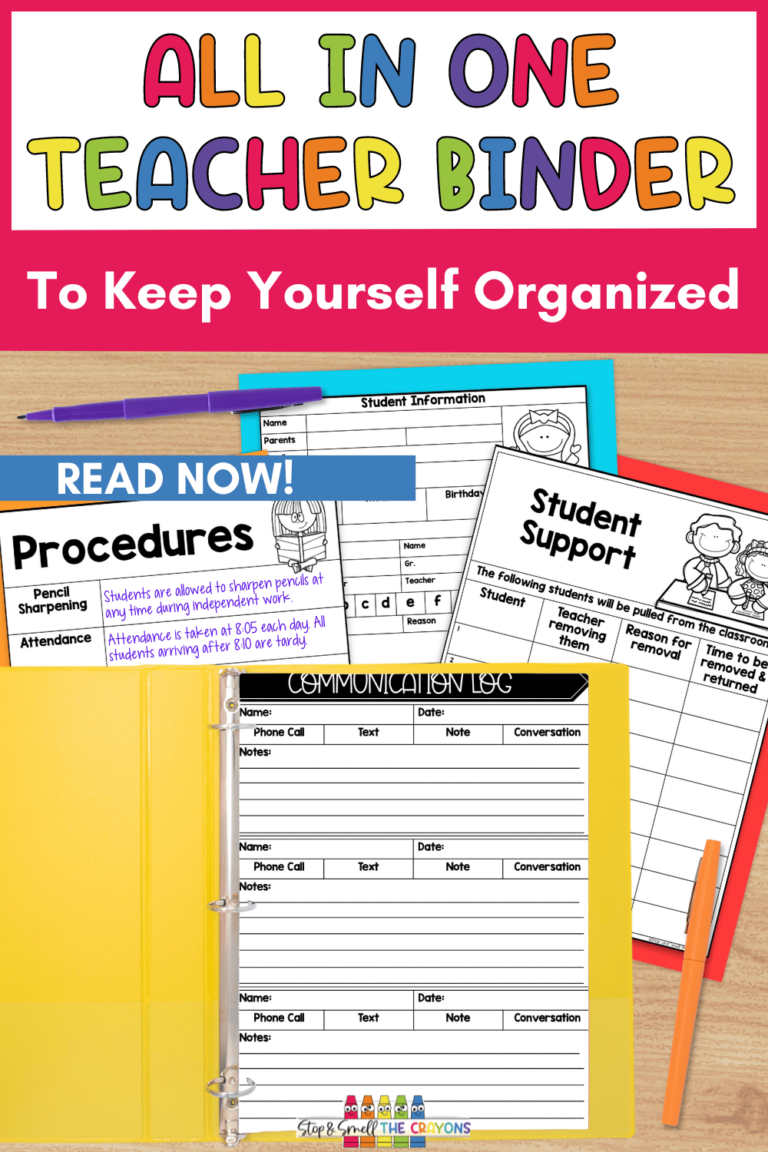 All In One Teacher Binder to Keep Yourself Organized - Stop and Smell ...