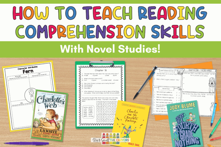 How to Teach Reading Comprehension Skills with Novel Studies - Stop and ...