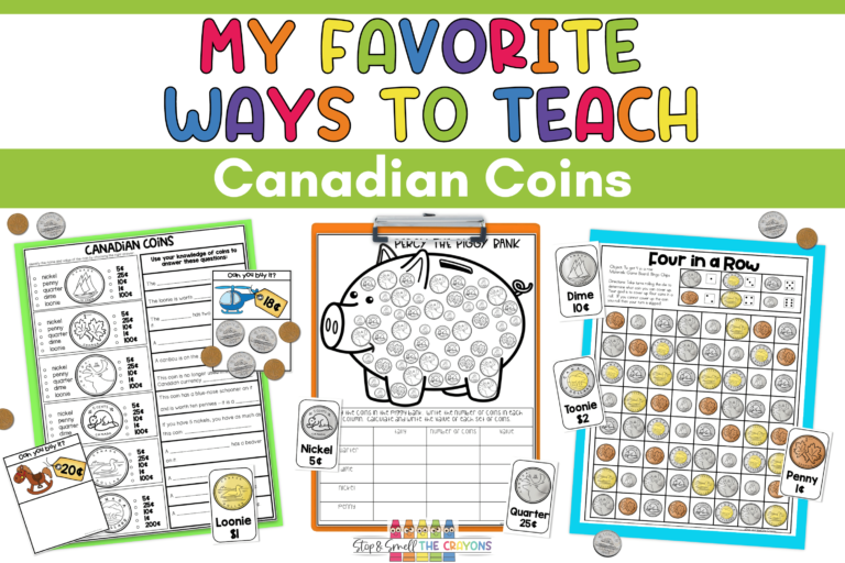 My Favorite Ways to Teach Canadian Coins - Stop and Smell the Crayons