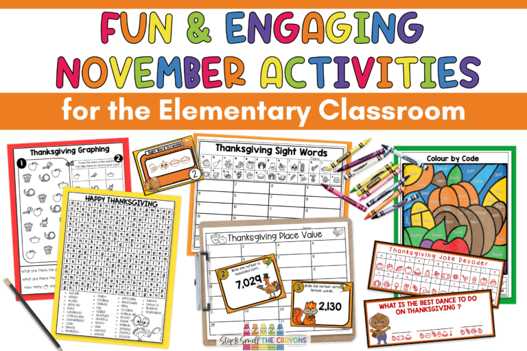 Fun and Engaging November Activities for the Elementary Classroom ...