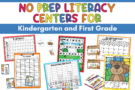 No Prep Literacy Centers for Kindergarten and First Grade - Stop and ...